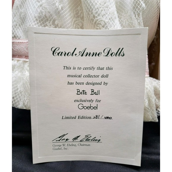 Goebel | Other | Carol Anne Goebel Musical Porcelain Doll By Bette Ball ...